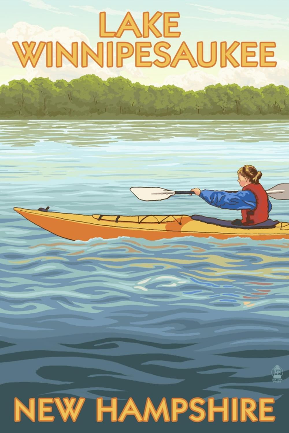Art.com Lake Winnipesaukee, New Hampshire - Kayak Scene Art Print by ...