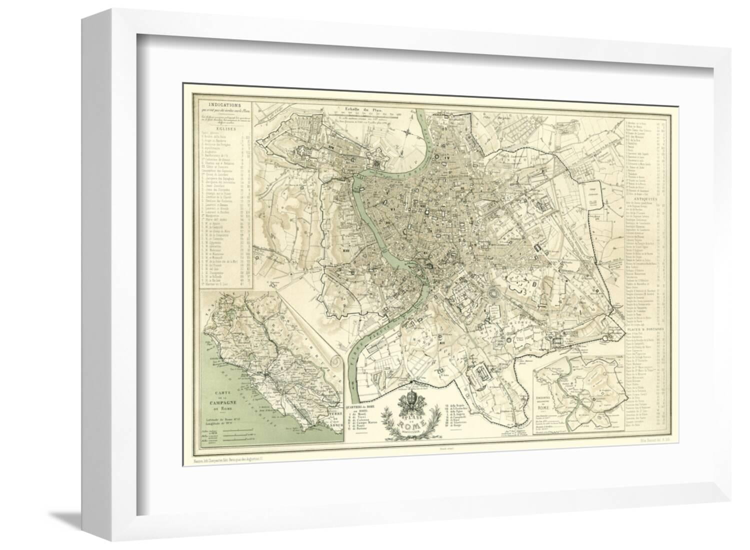 Art.com Landmarks of Rome Art Print by Felix Benoist, White Frame Wall ...