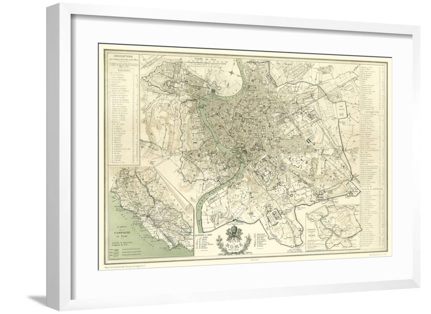 Art.com Landmarks of Rome Art Print by Felix Benoist, White Frame Wall ...