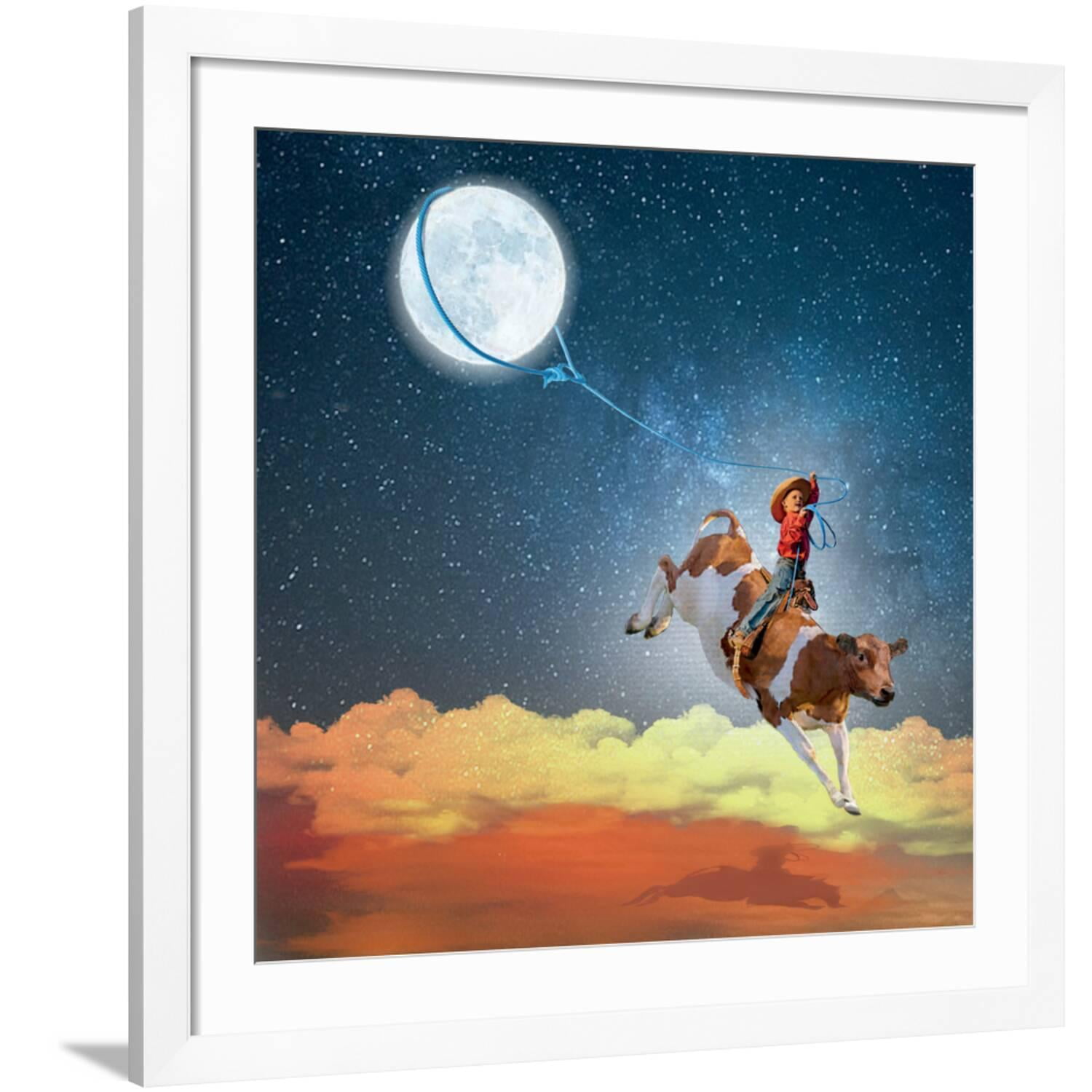 Art.com Lasso the Moon Art Print by Nancy Tillman, White Frame Wall Art ...