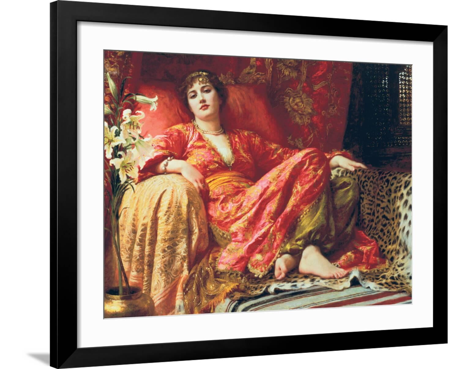 Art.com Leila, 1892 Art Print by Frank Bernard Dicksee, Black Frame Wall Art, 40" x 32 ...