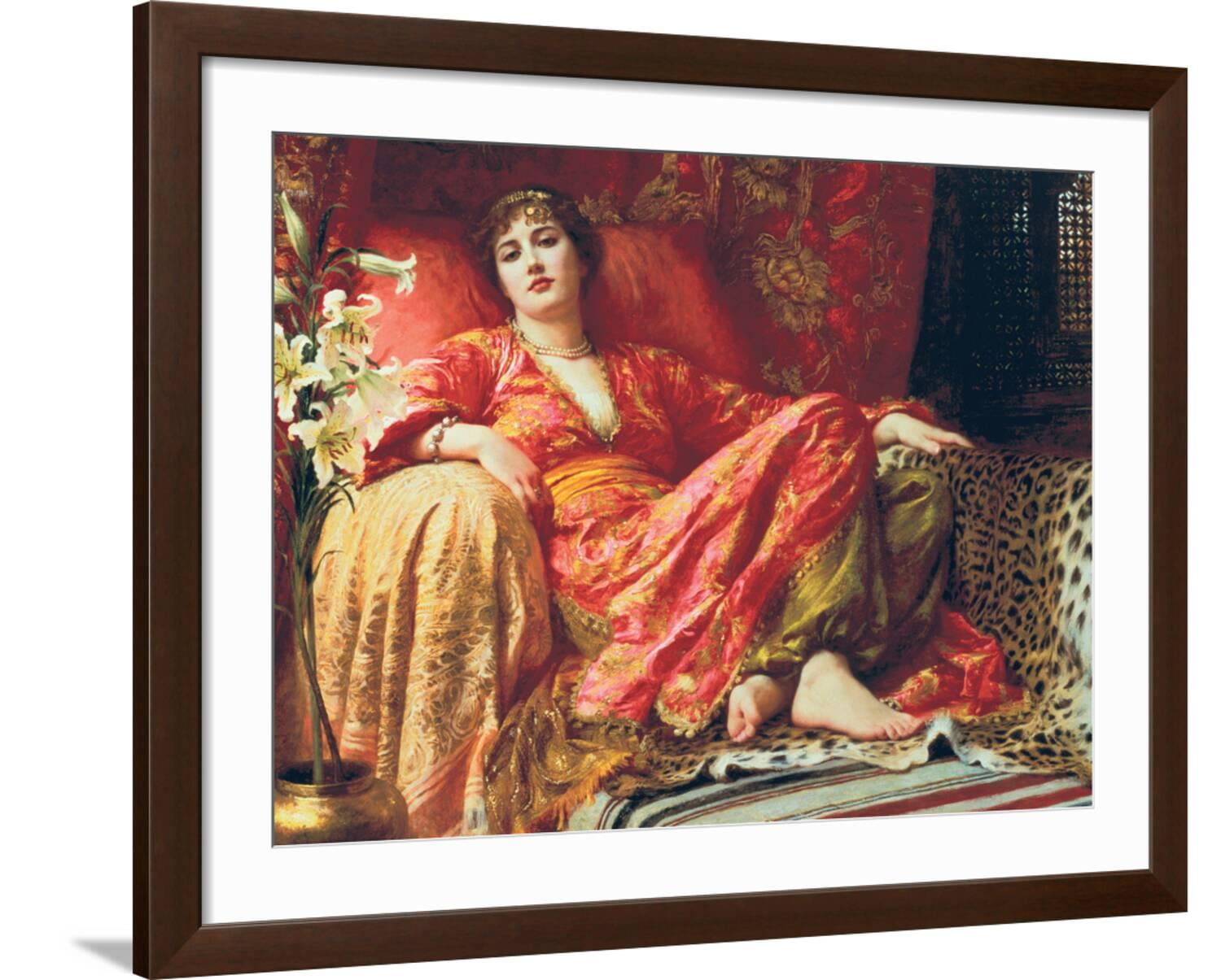 Art.com Leila, 1892 Art Print by Frank Bernard Dicksee, Brown Frame ...
