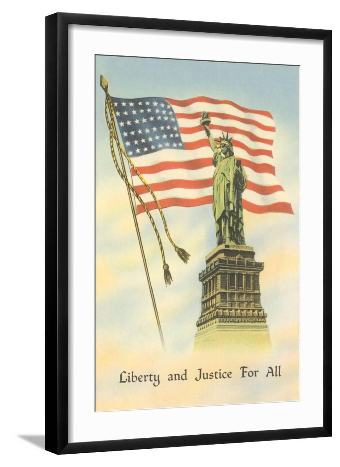 Art.com Liberty and Justice for All Art Print, Black Frame Wall Art, 21 ...