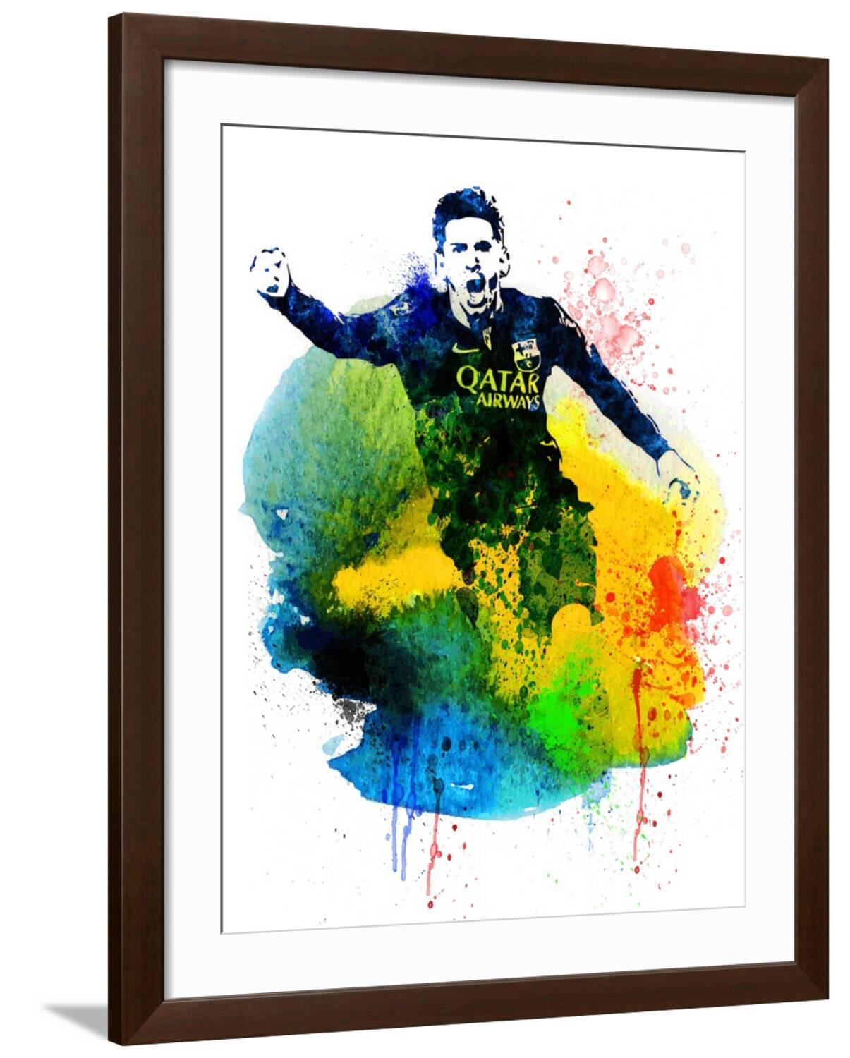 Art.com Lionel Messi I Art Print by Jack Hunter, Brown Frame Wall Art ...