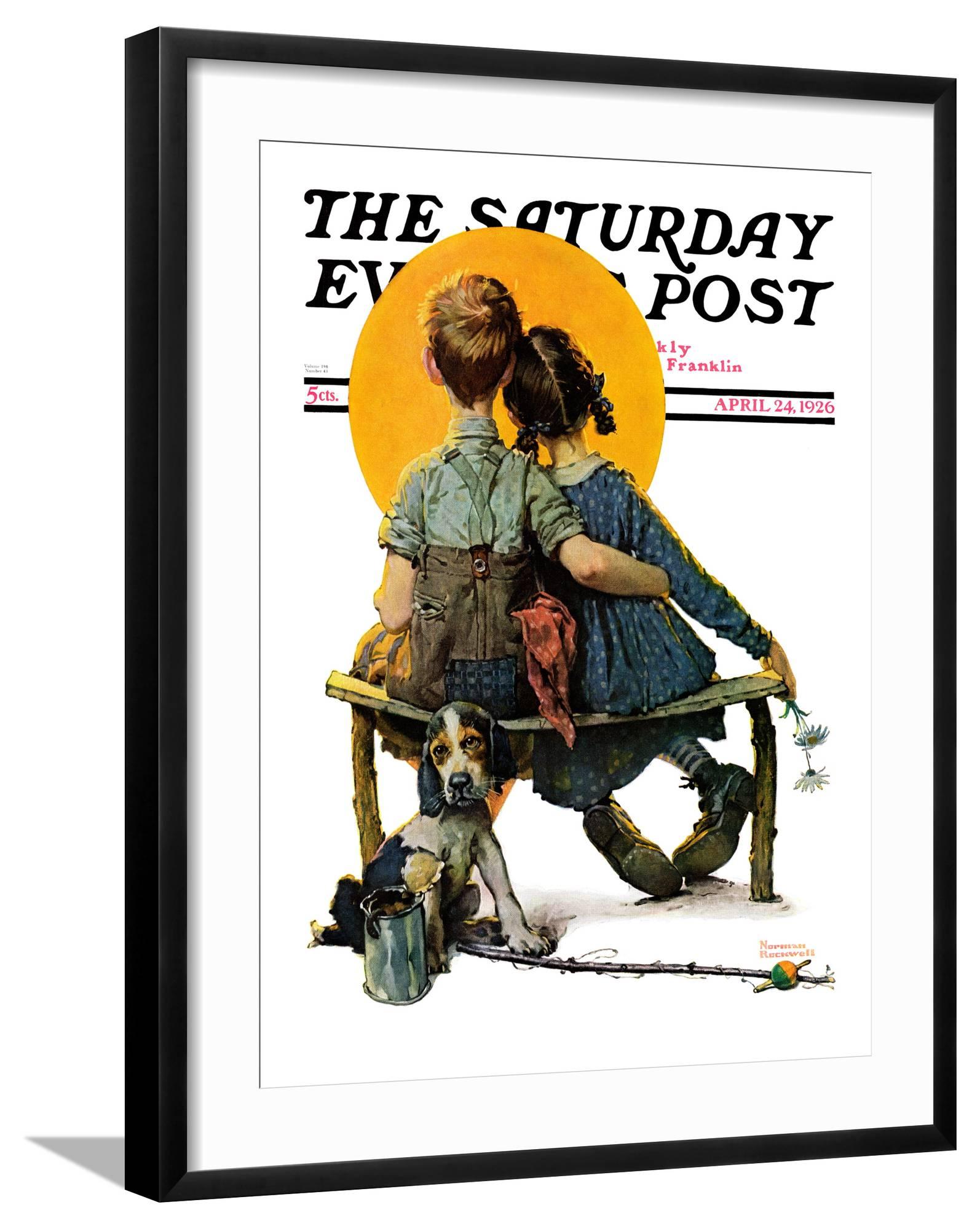 Art.com Little Spooners or Sunset Saturday Evening Post Cover, April 24 ...