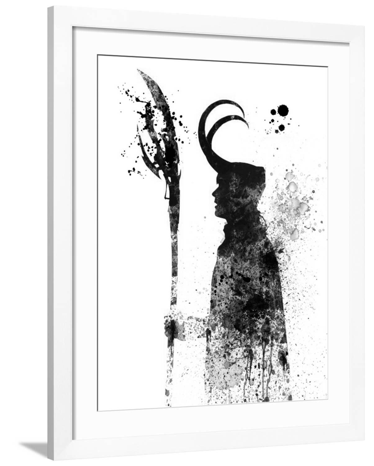 Art.com Loki Watercolor Art Print by Jack Hunter, White Frame Wall Art ...