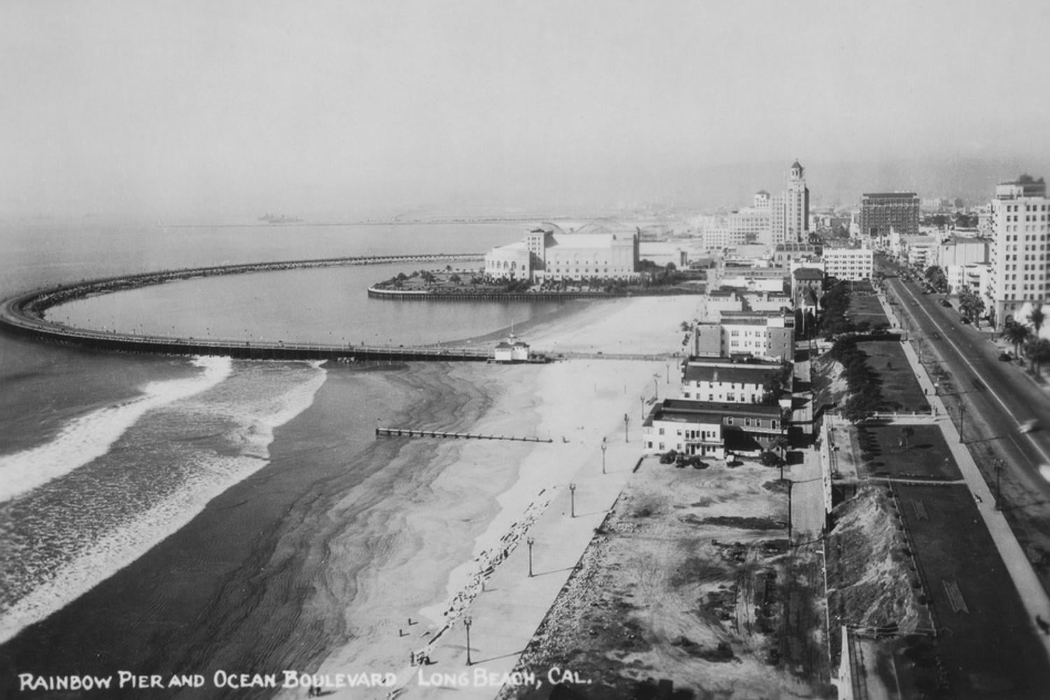 Art.com Long Beach, California Rainbow Pier and Ocean Blvd. Photograph ...