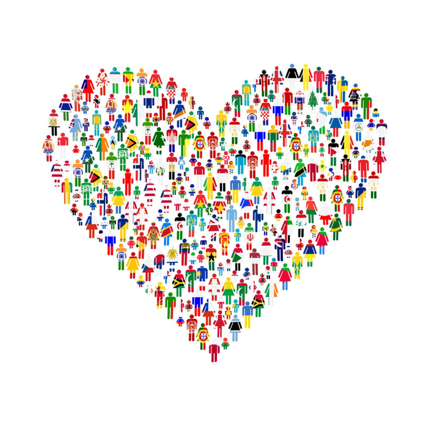 Art.com Love Concept; Heart Made of People. People are Made of All ...