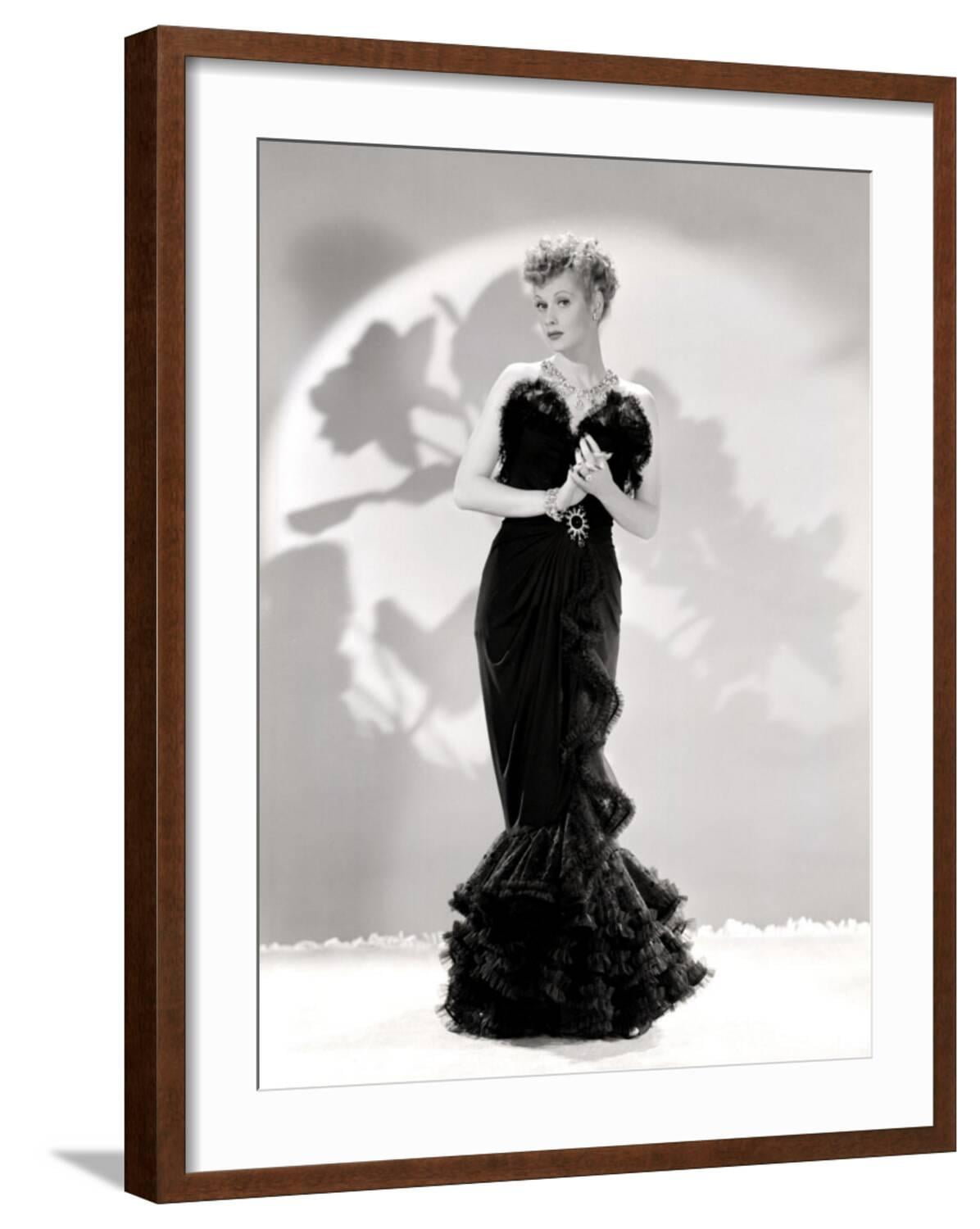 Art.com Lucille Ball Models a Lovely Black Gown, Publicity Still, 1940 ...