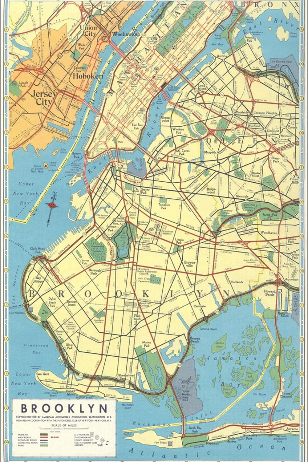 Art.com Map of Brooklyn, New York Art Print, 12" x 18" - Walmart.com