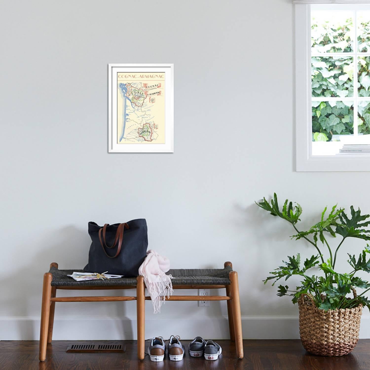 Art.com Map of Cognac-Armagnac Region Art Print, White Frame Wall Art ...