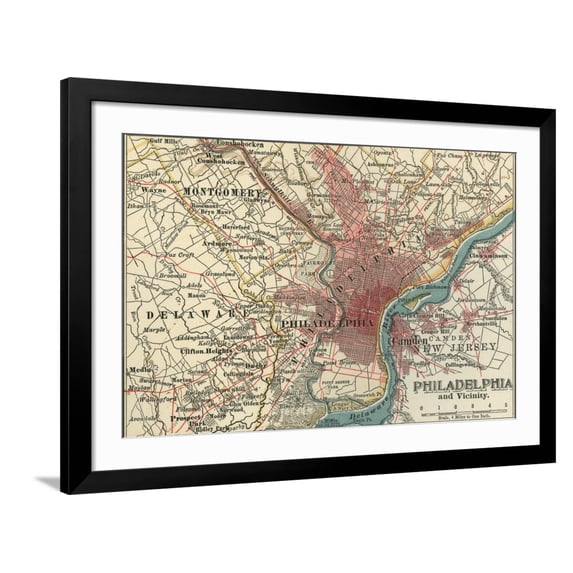 Art.com Map of Philadelphia (C. 1900), Maps Art Print by Encyclopaedia ...
