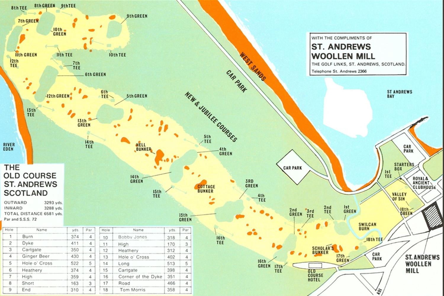 Art.com Map of St. Andrews Golf Course Art Print, 36" x 24" - Walmart.com