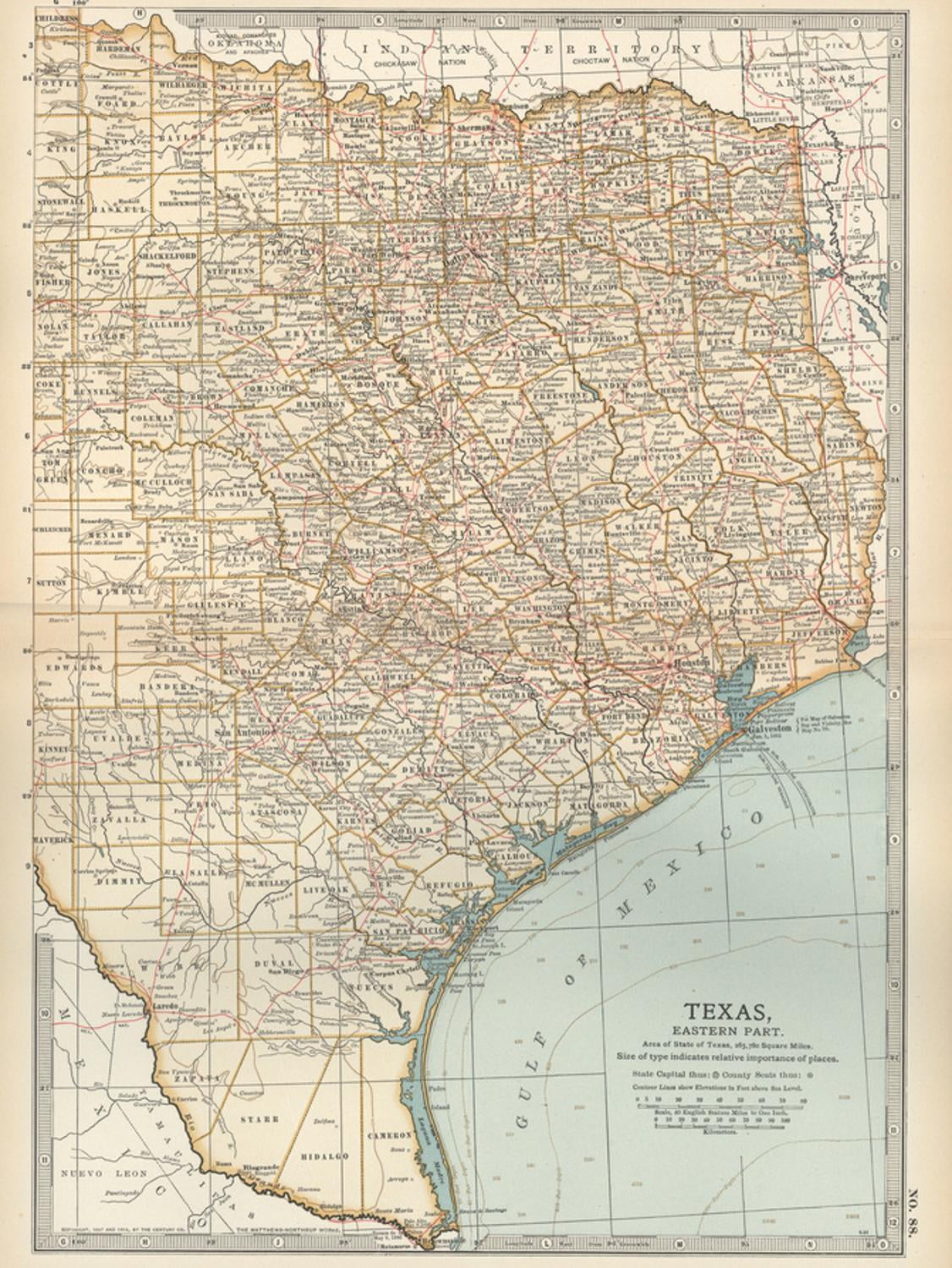 Art.com Map of Texas, Eastern Part. United States Art Print by ...