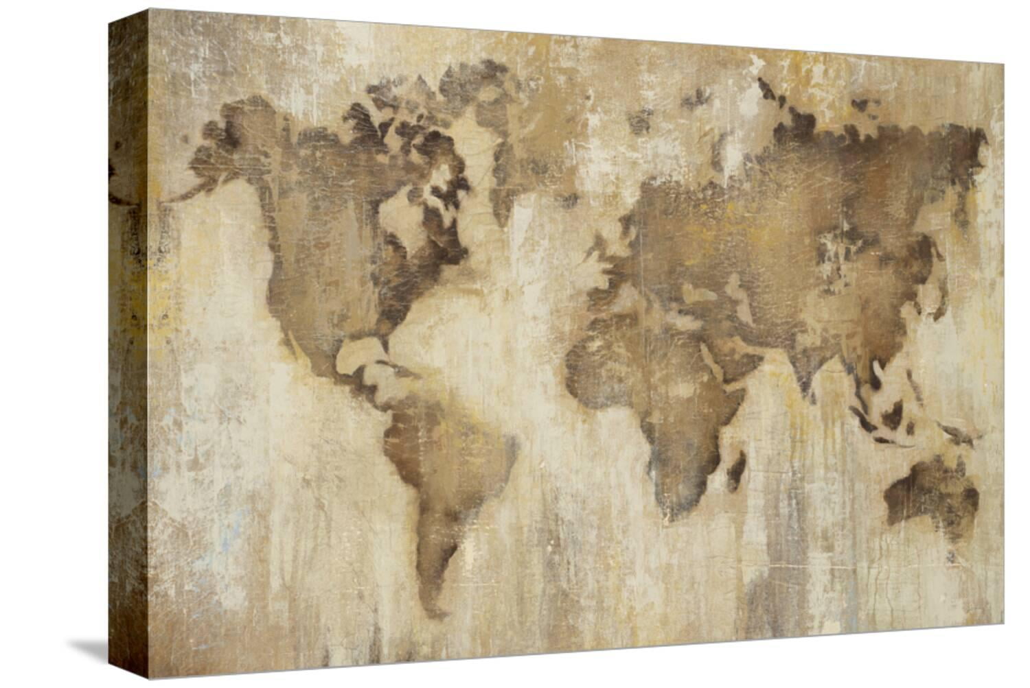Art.com Map of the World Stretched Canvas Print Wall Art by Liz Jardine ...