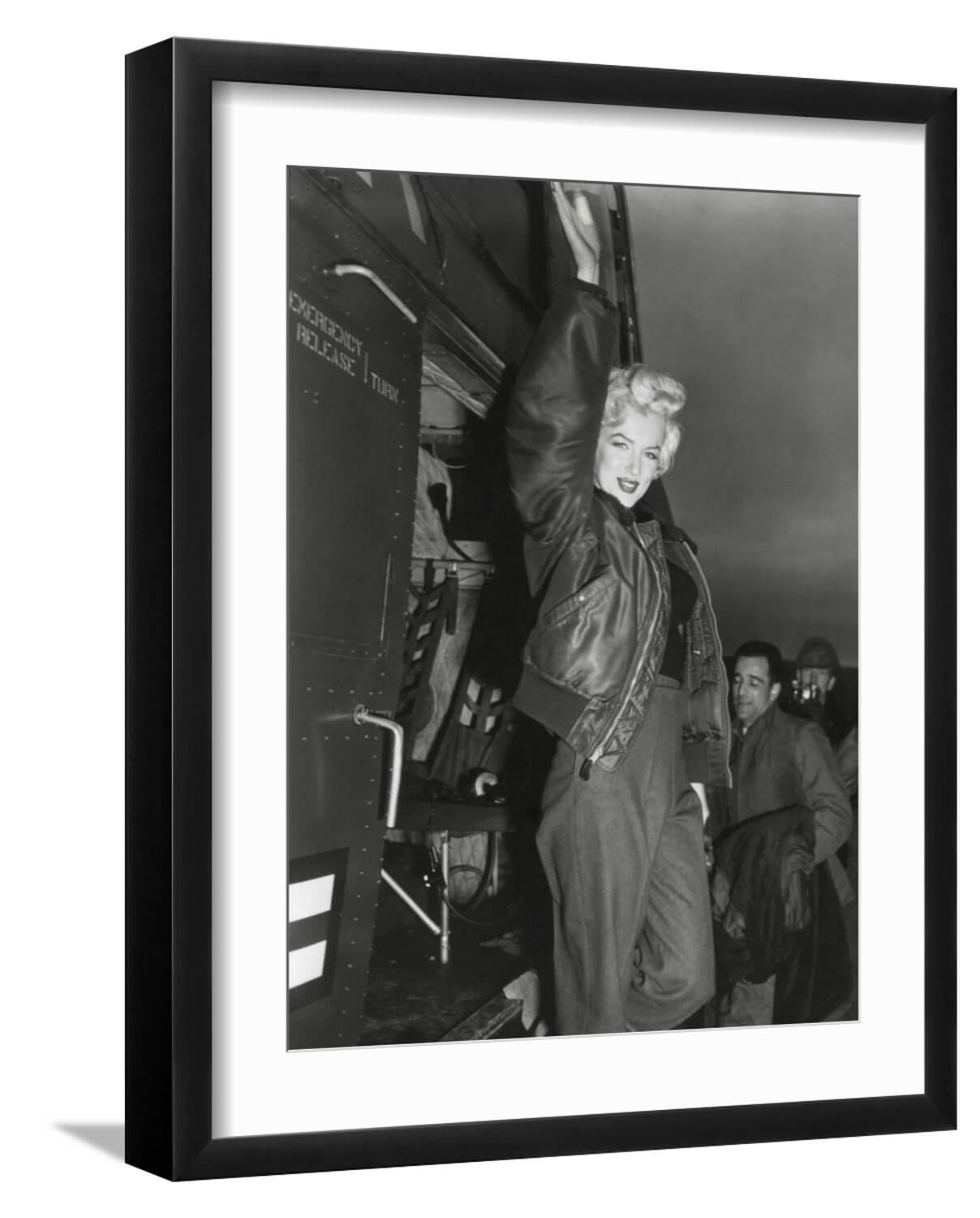 Art.com Marilyn Monroe Arriving by Helicopter at a U.S. Military Base ...