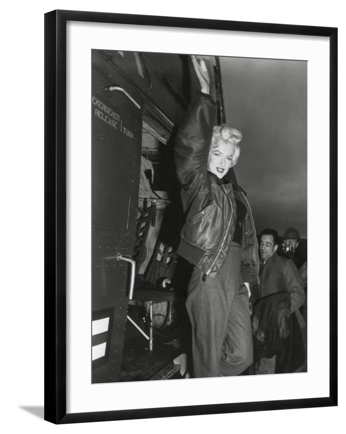 Art.com Marilyn Monroe Arriving by Helicopter at a U.S. Military Base ...