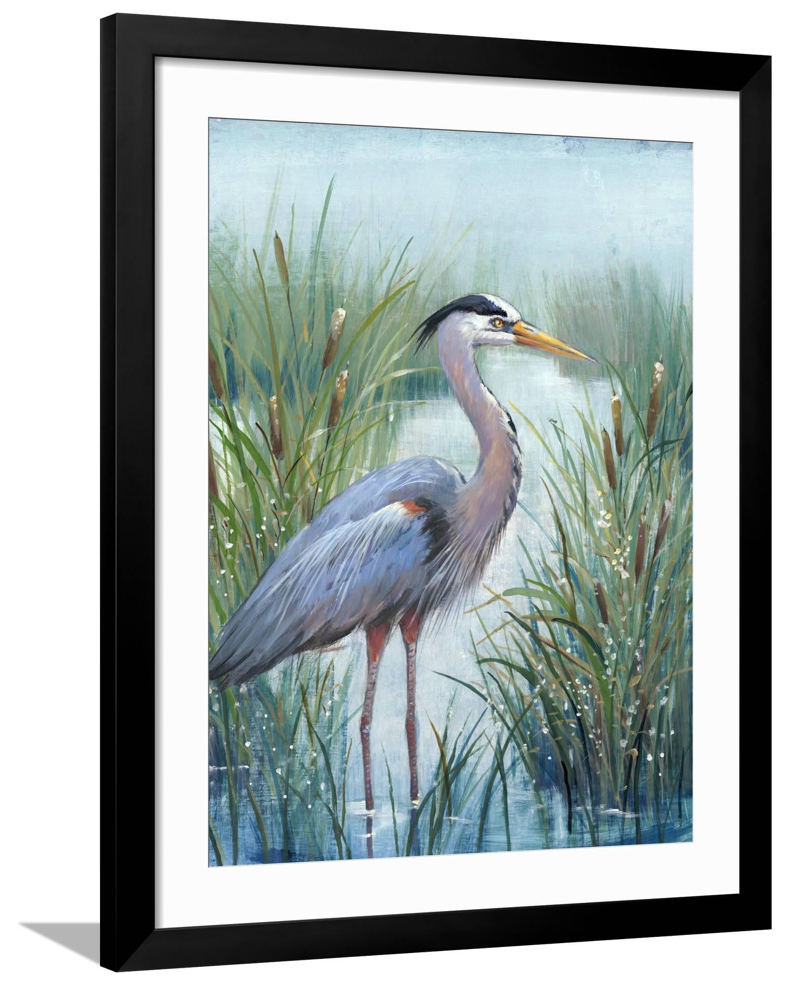 Art.com Marsh Heron I Art Print by Tim O'toole, Black Frame Wall Art ...