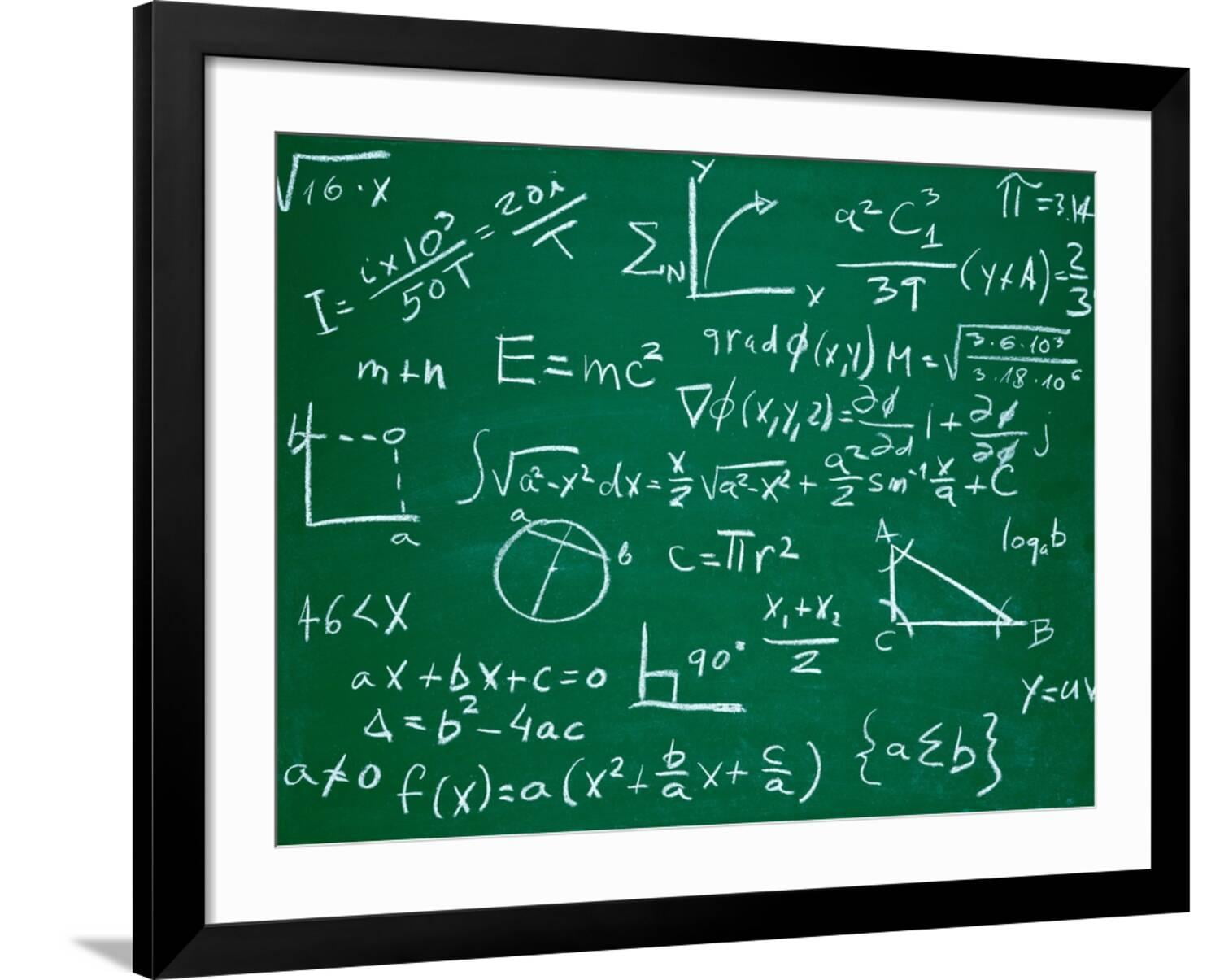 Art.com Math Formulas on School Blackboard Education Art Print by ...