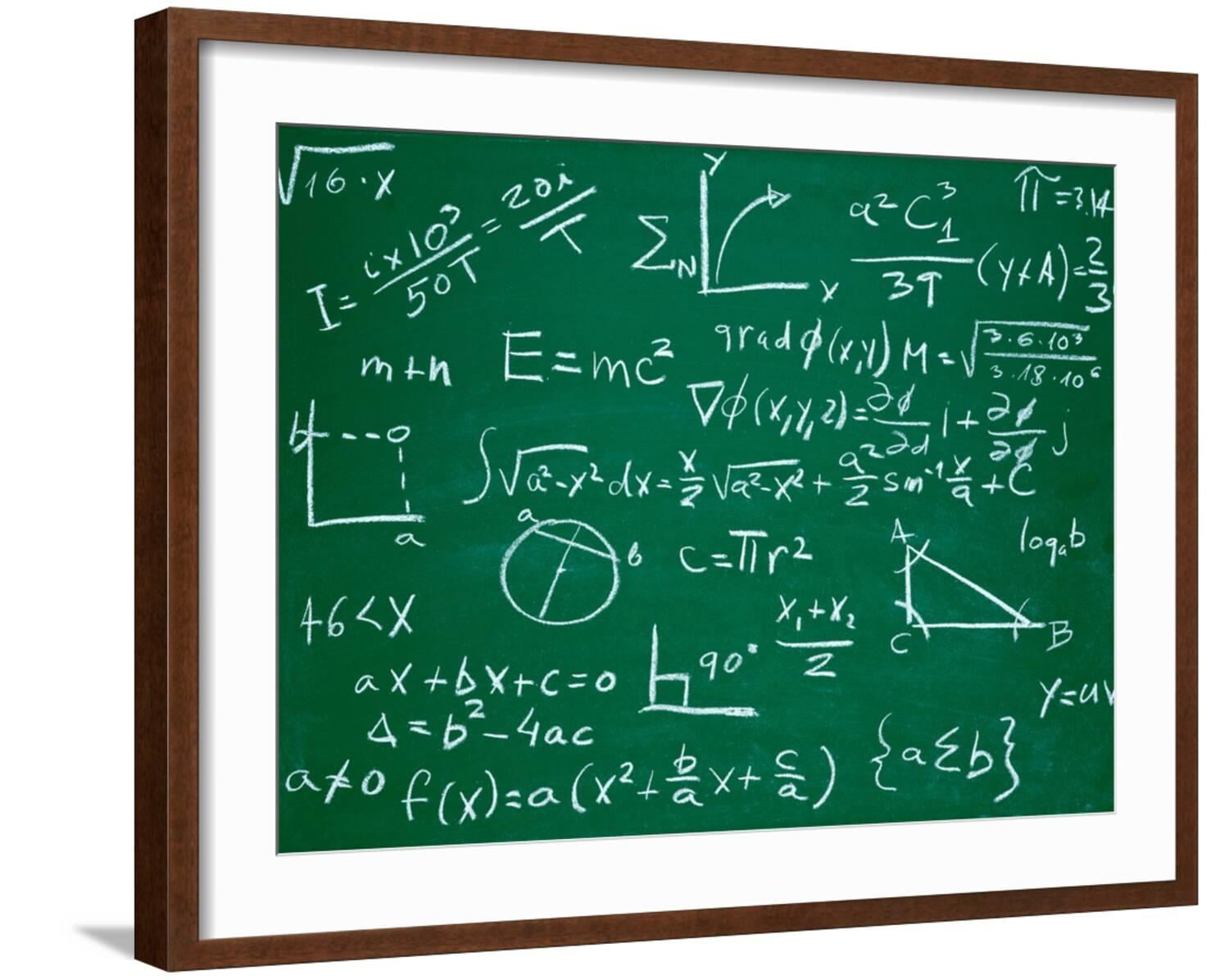 Art.com Math Formulas on School Blackboard Education Art Print by ...