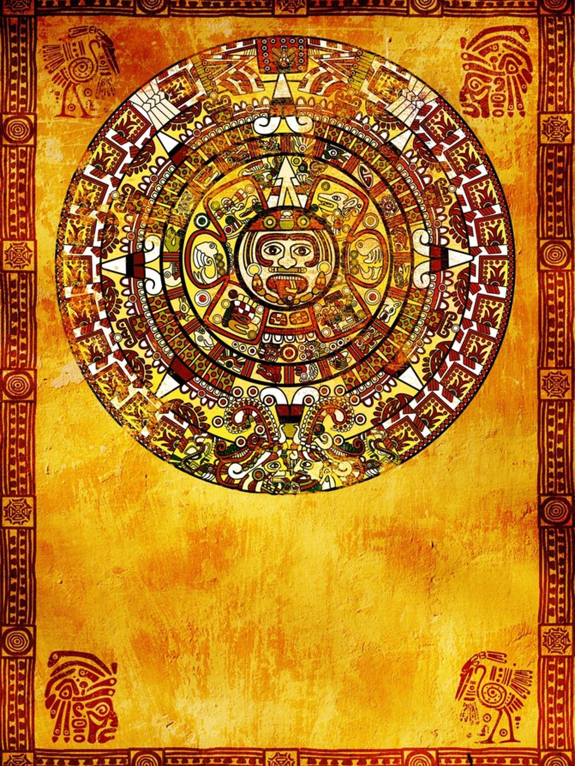 Art.com Maya Calendar On Ancient Wall Art Print by frenta, 12" x 16 ...