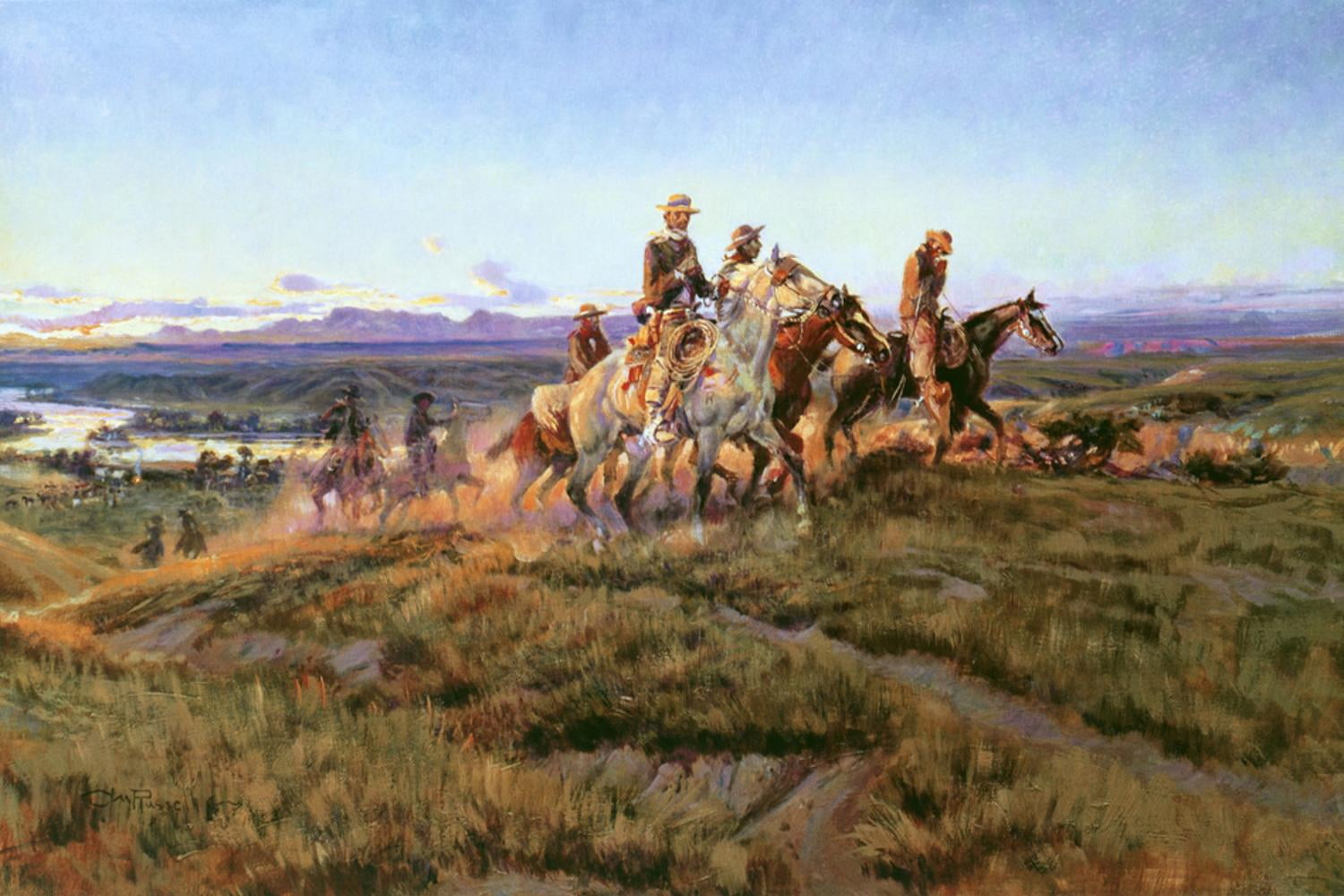 Art.com Men of the Open Range Art Print by Charles Marion Russell, 36 ...