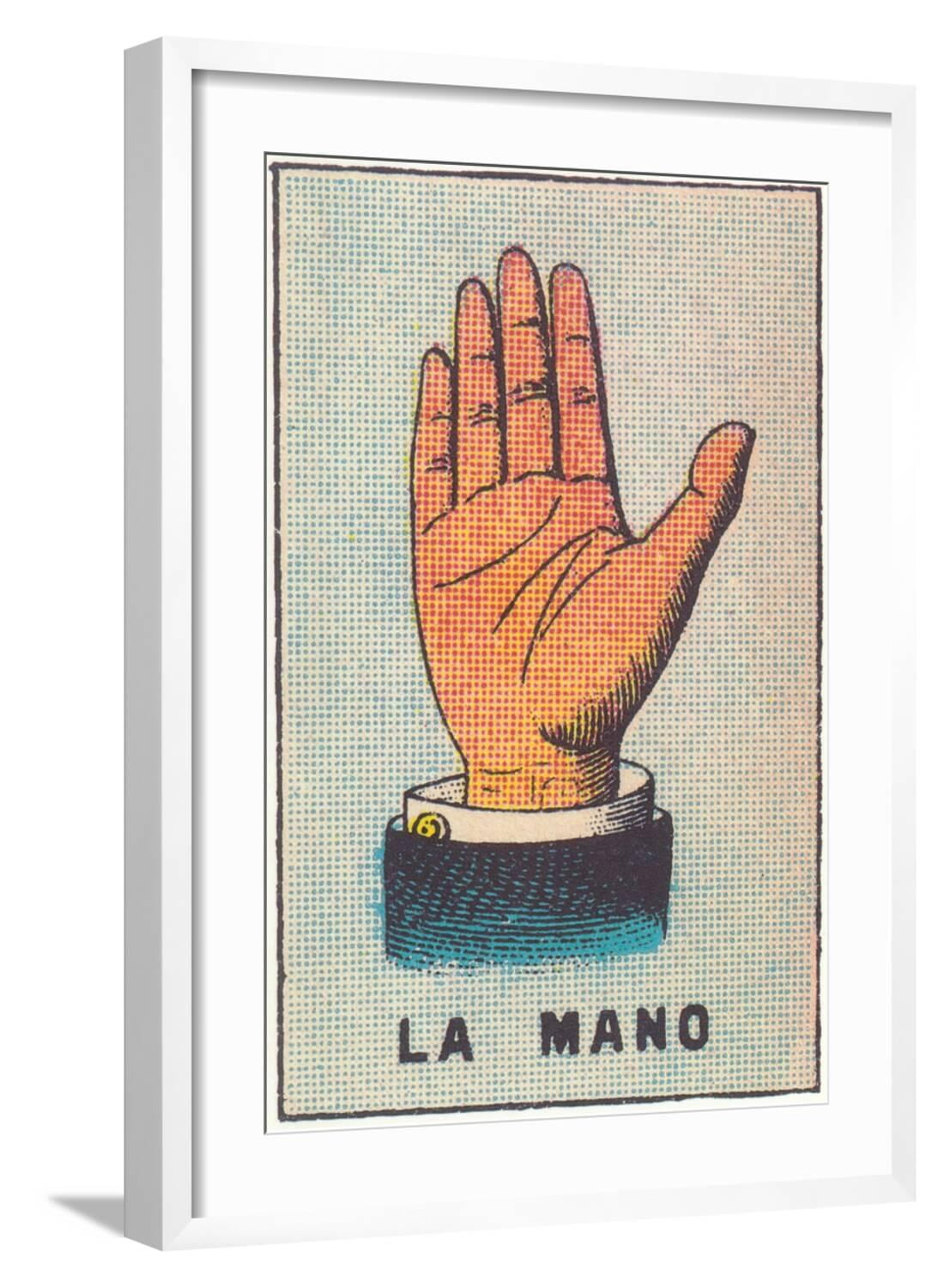 Art.com Mexican Fortune Telling Card, Hand Art Print, White Frame Wall ...