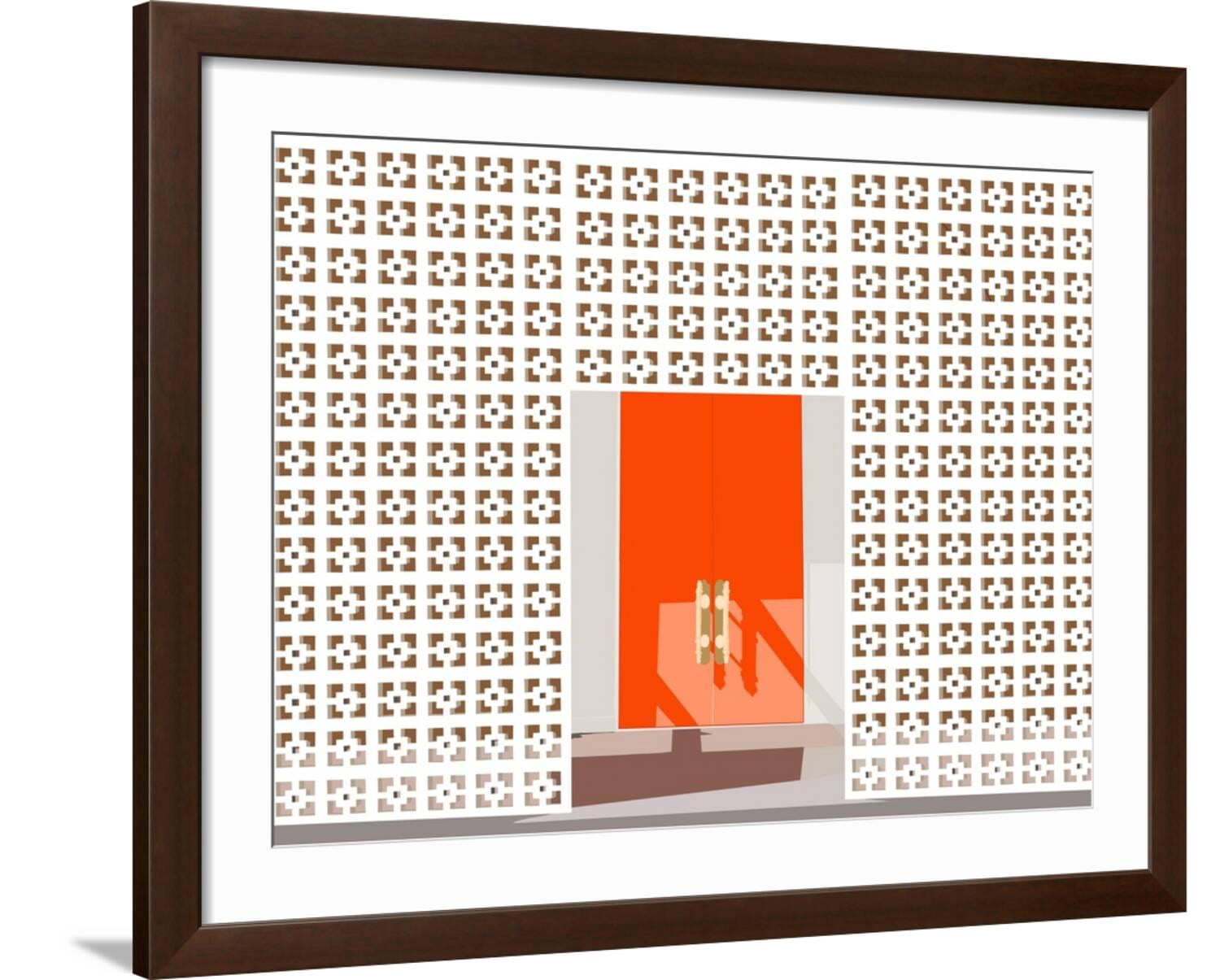 Art.com Mid Century Modern Front Door Art Print by Jen Bucheli, Brown ...