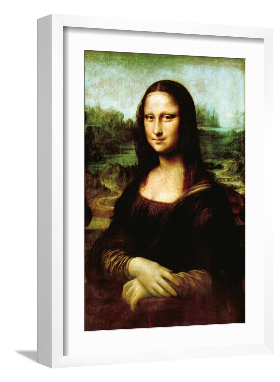 Art.com Mona Lisa, La Gioconda Art Print by Leonardo da Vinci, White ...