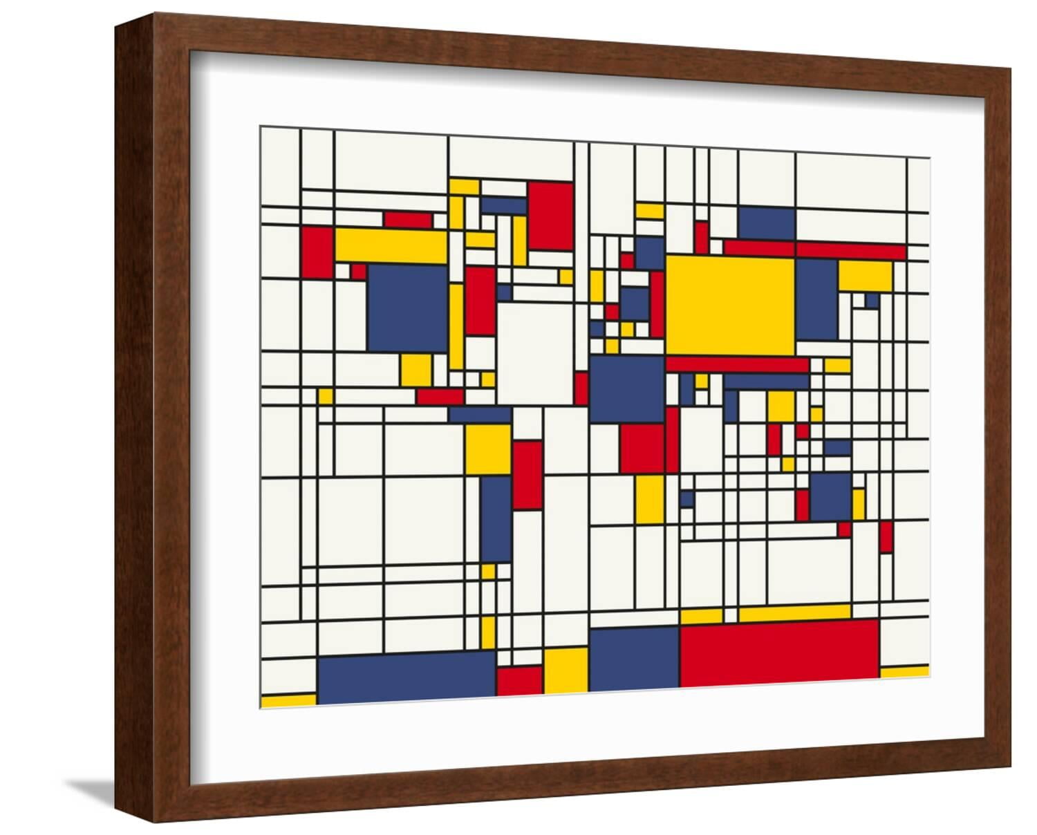 Art.com Mondrian Abstract World Map Art Print by Michael Tompsett ...