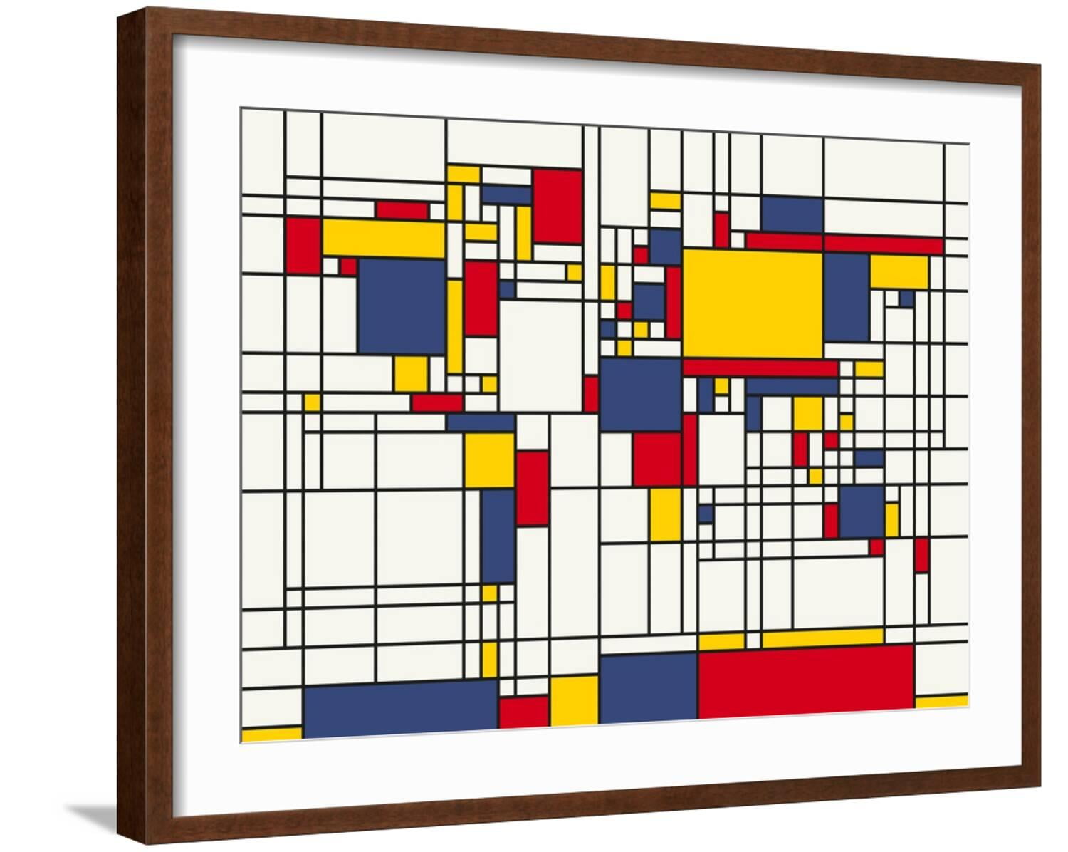 Art.com Mondrian Abstract World Map Art Print by Michael Tompsett ...