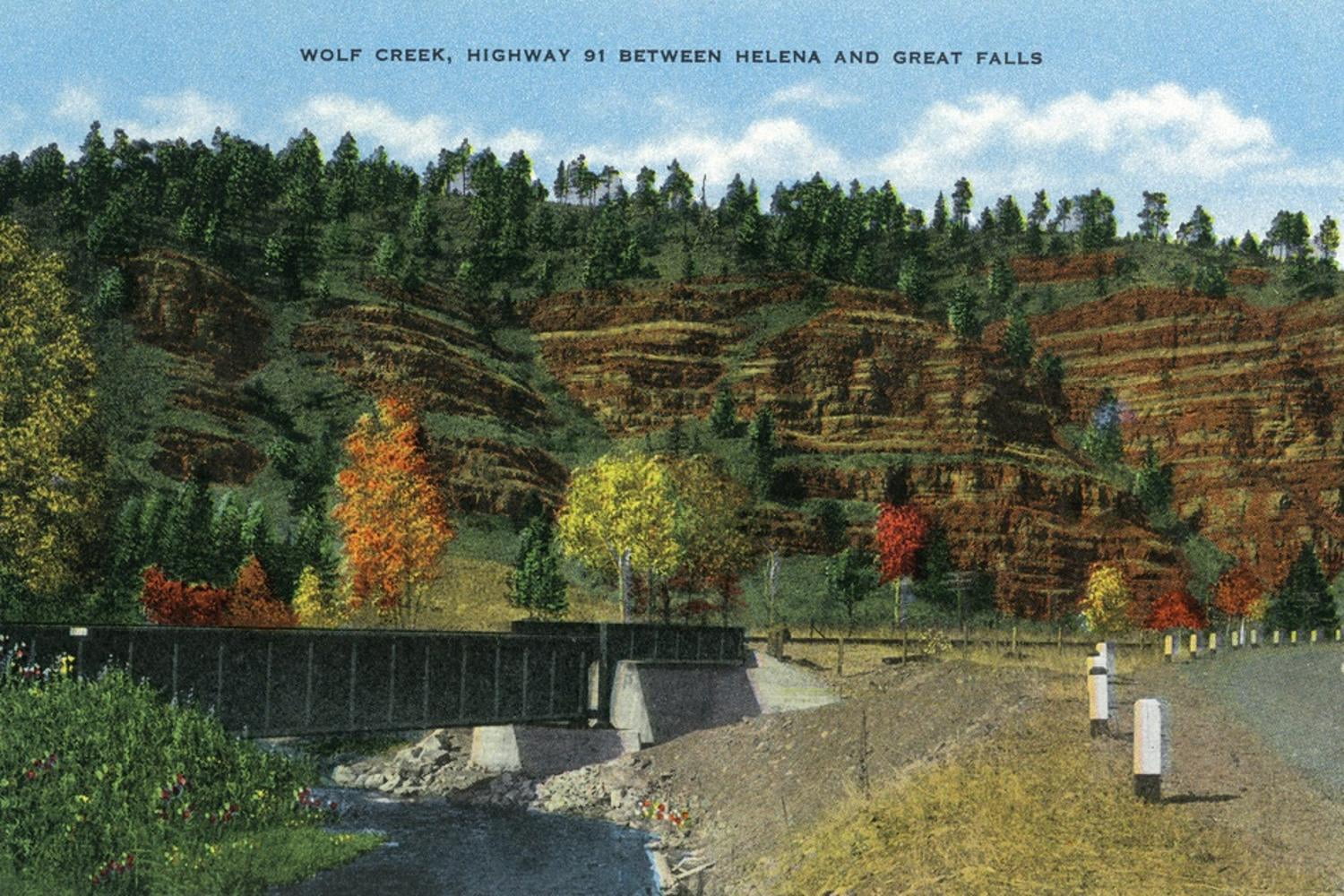 Art.com Montana - View of Wolf Creek from Highway 91 Between Helena and ...