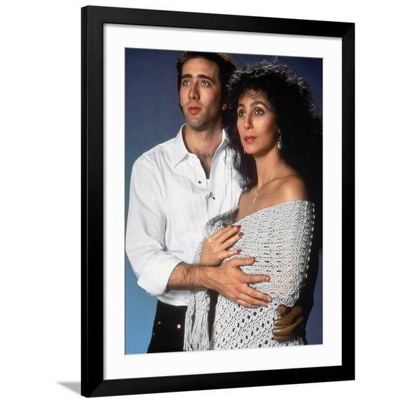 Art.com Moonstruck, Nicolas Cage, Cher, 1987 Photo, Black Frame Wall ...