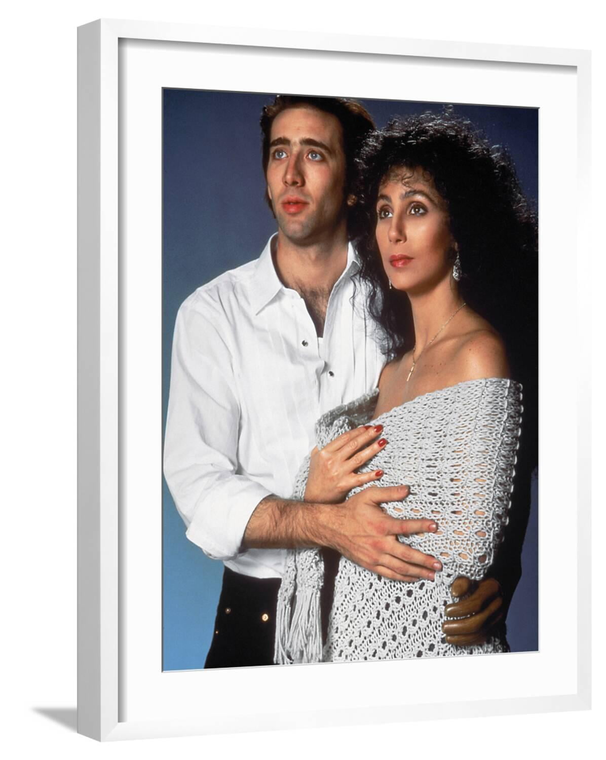 Art.com Moonstruck, Nicolas Cage, Cher, 1987 Photo, White Frame Wall ...