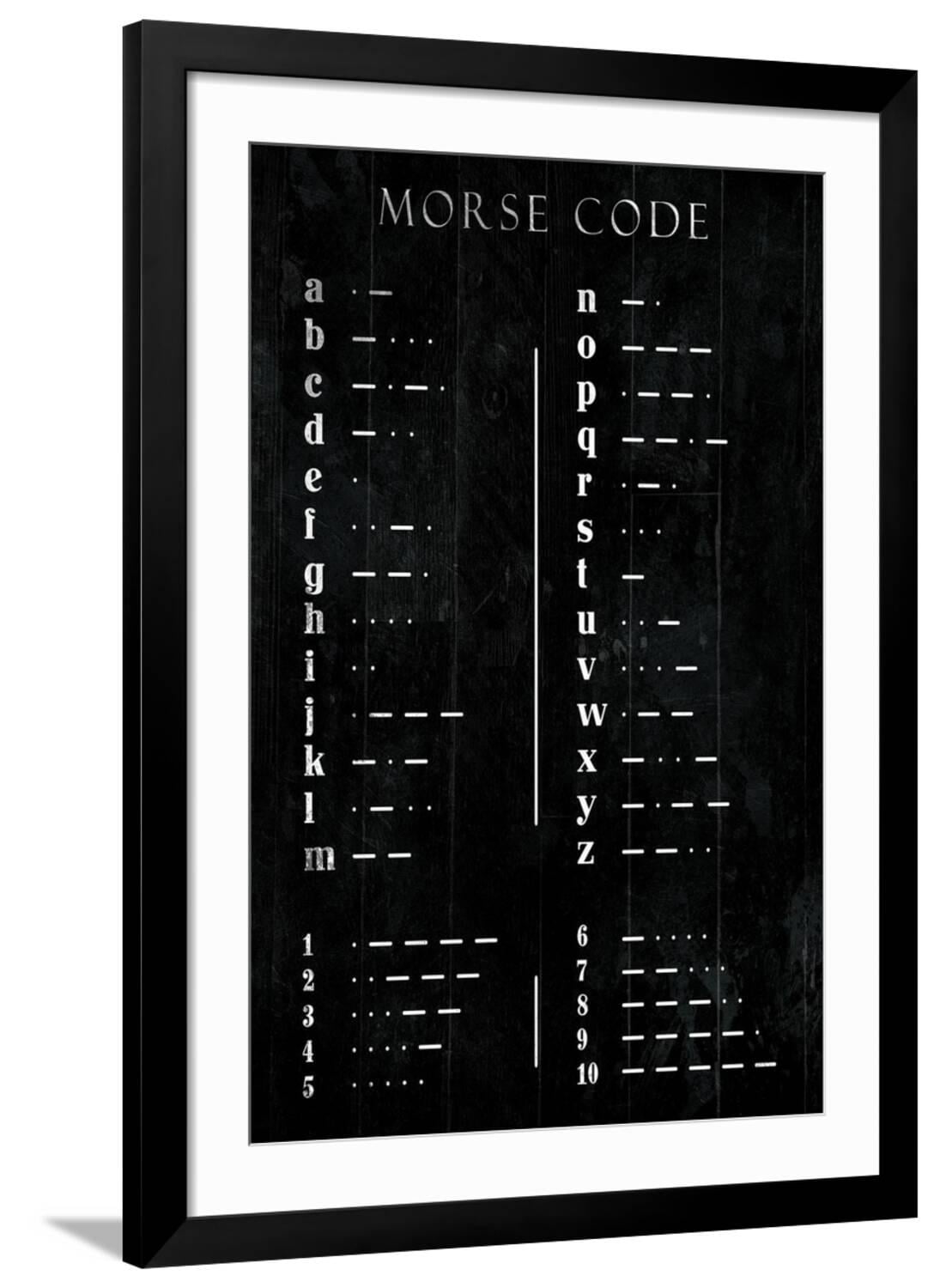 Art.com Morse Code Art Print by Milli Villa, Black Frame Wall Art, 32 ...