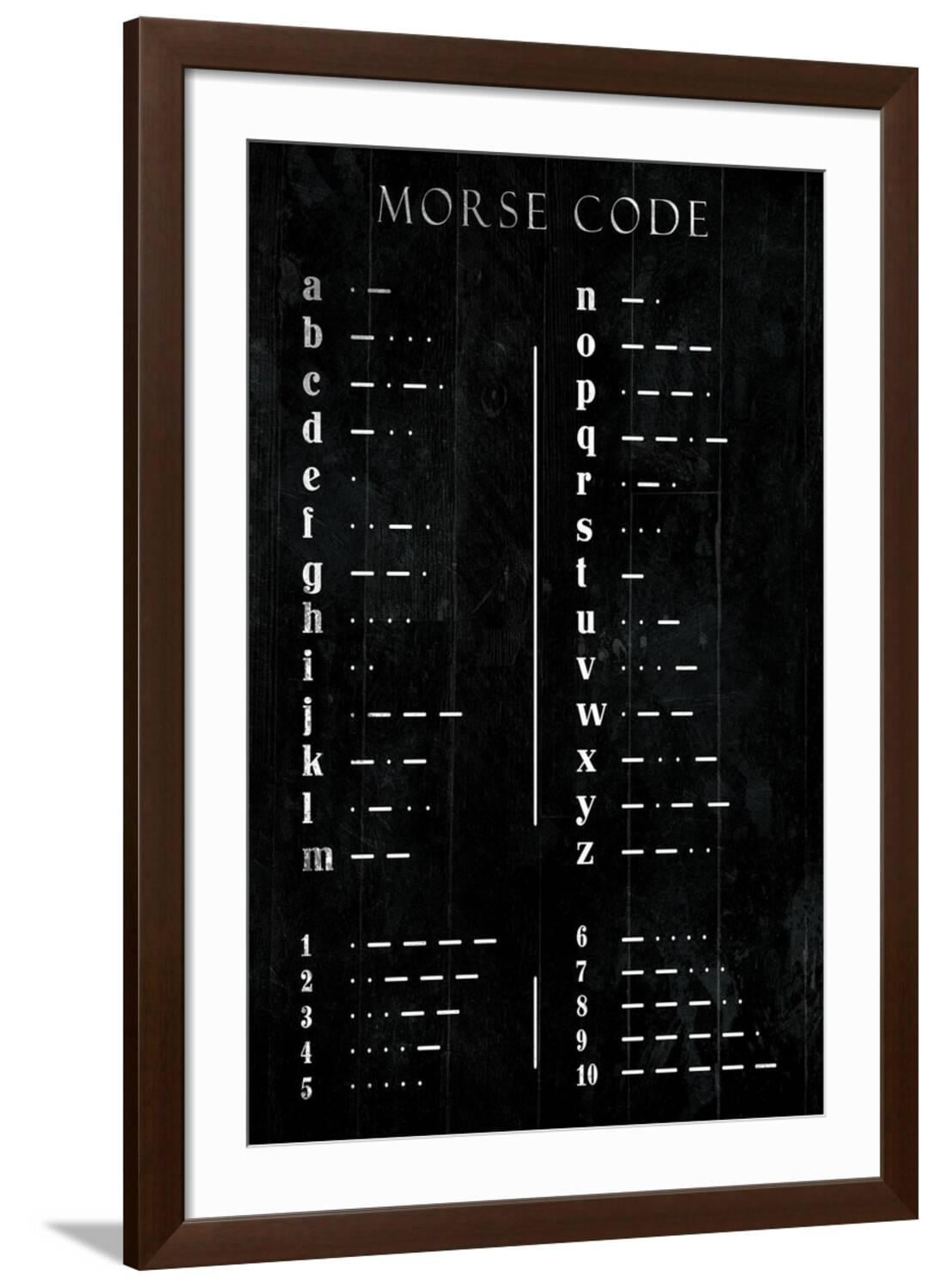 Art.com Morse Code Art Print by Milli Villa, Brown Frame Wall Art, 32 ...
