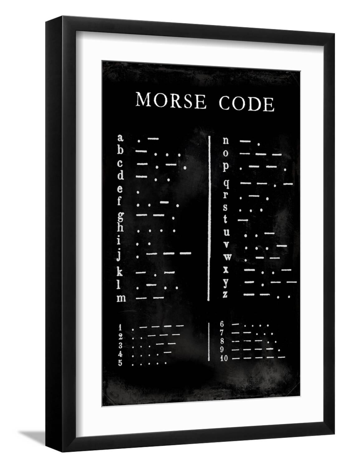 Art.com Morse Code Chart Art Print by Vision Studio, Black Frame Wall ...