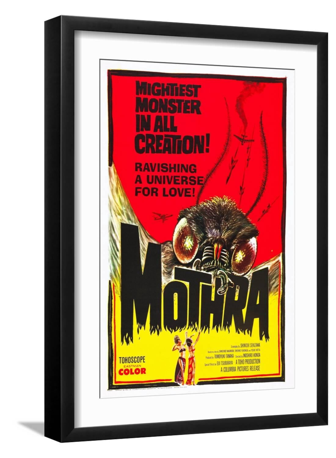 Art.com Mothra, poster art, 1961 Art Print, Black Frame Wall Art, 17" x ...