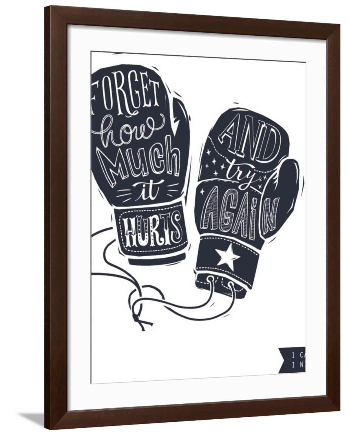 Art.com Motivational Quote Hand-Written within Silhouette of Boxing ...