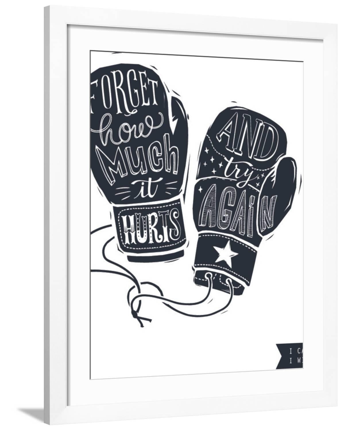 Art.com Motivational Quote Hand-Written within Silhouette of Boxing ...