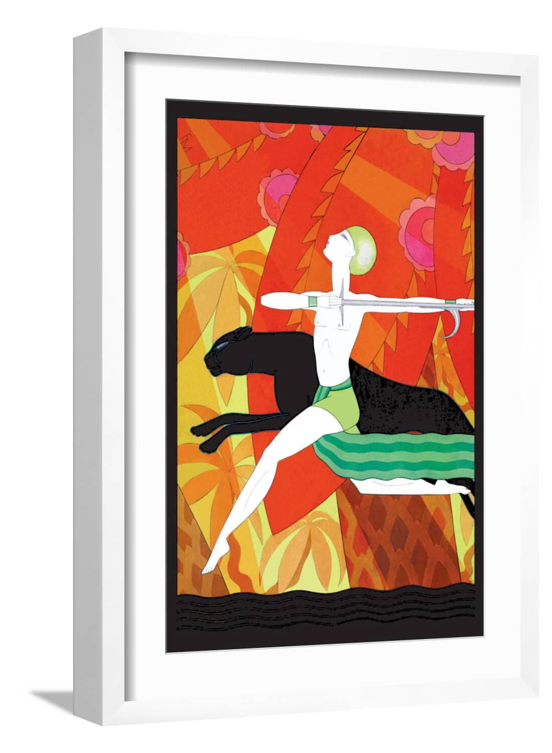 Art.com Mowgli and the Black Panther Art Print by Frank Mcintosh, White ...