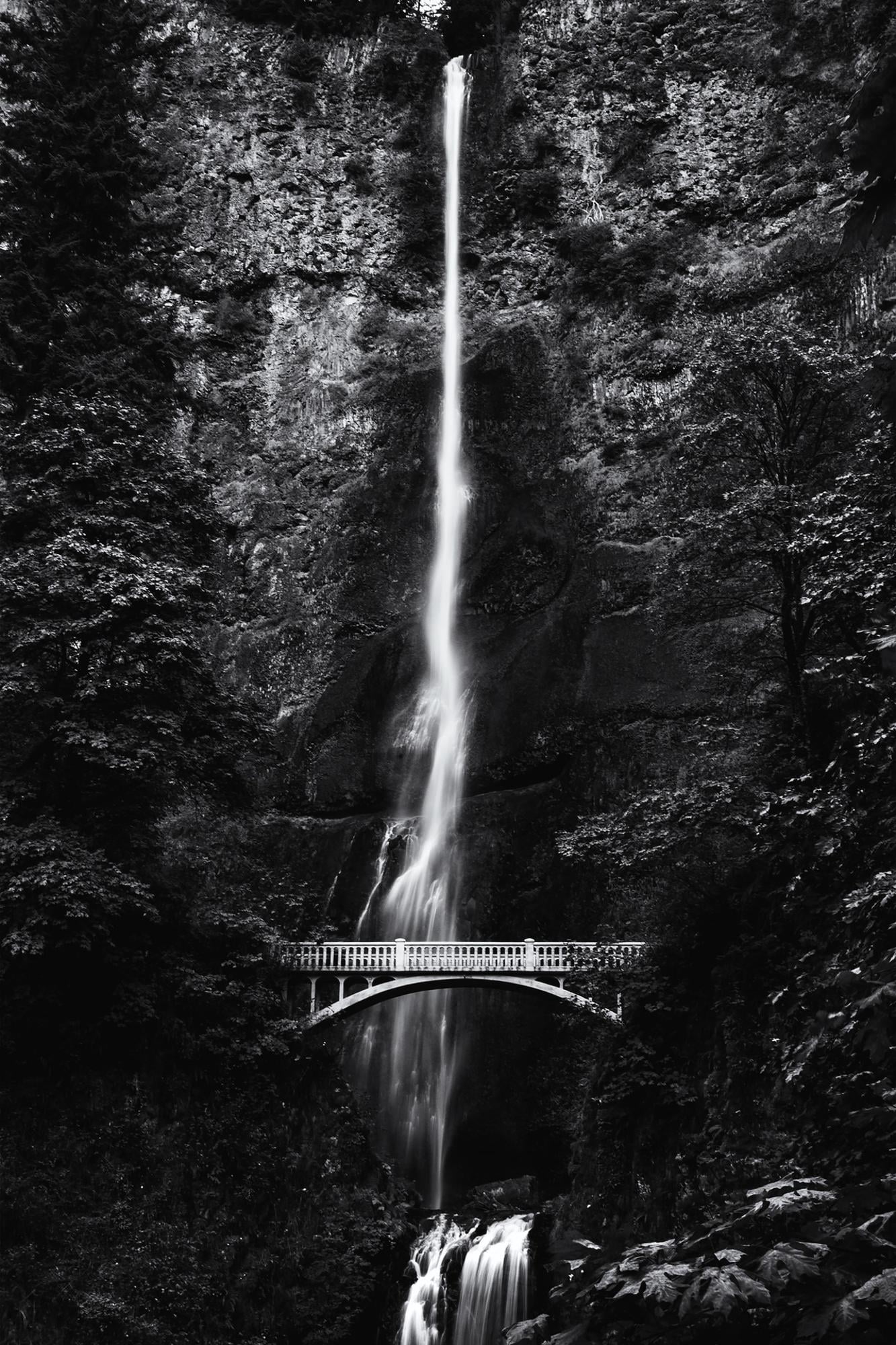 Art.com Multnomah Falls 1 mono Photographic Print by John Gusky, 24" x ...