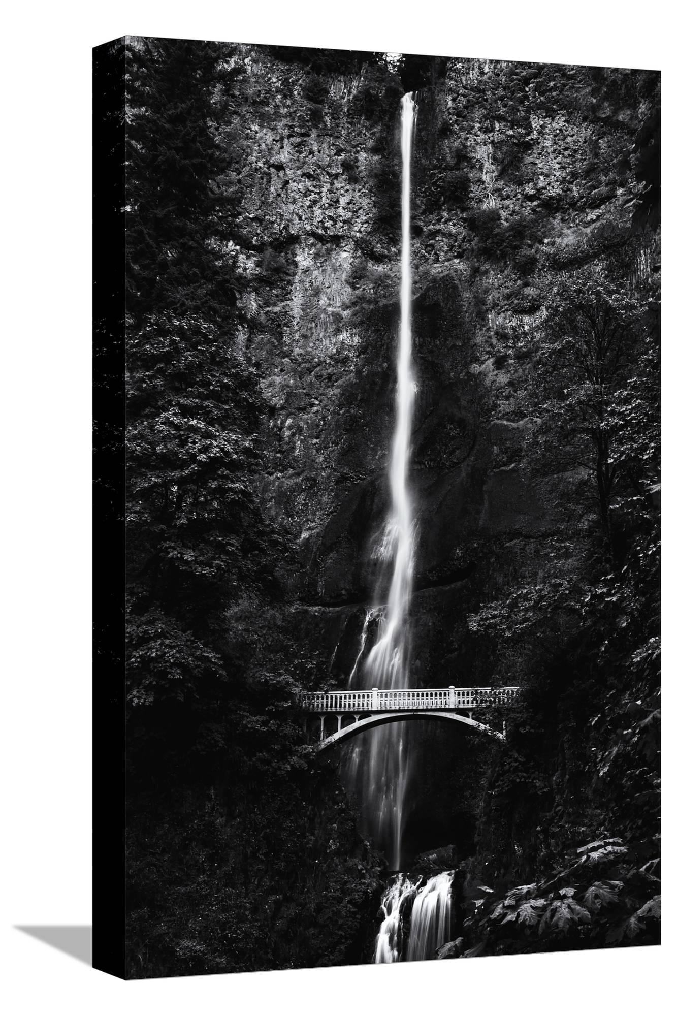 Art.com Multnomah Falls 1 mono Stretched Canvas Print Wall Art by John ...