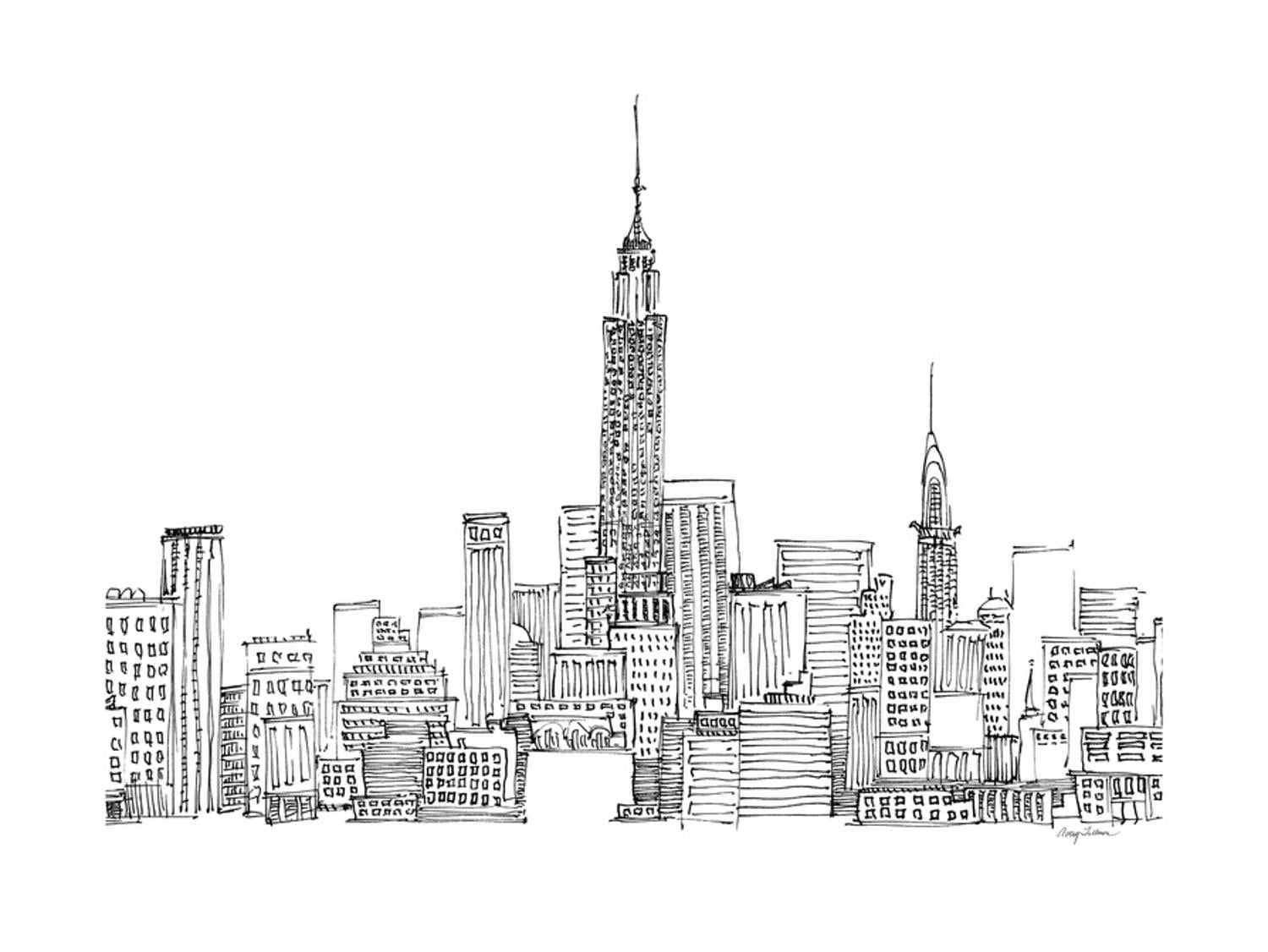 Art.com New York Skyline Crop Art Print by Avery Tillmon, 32" x 24 ...