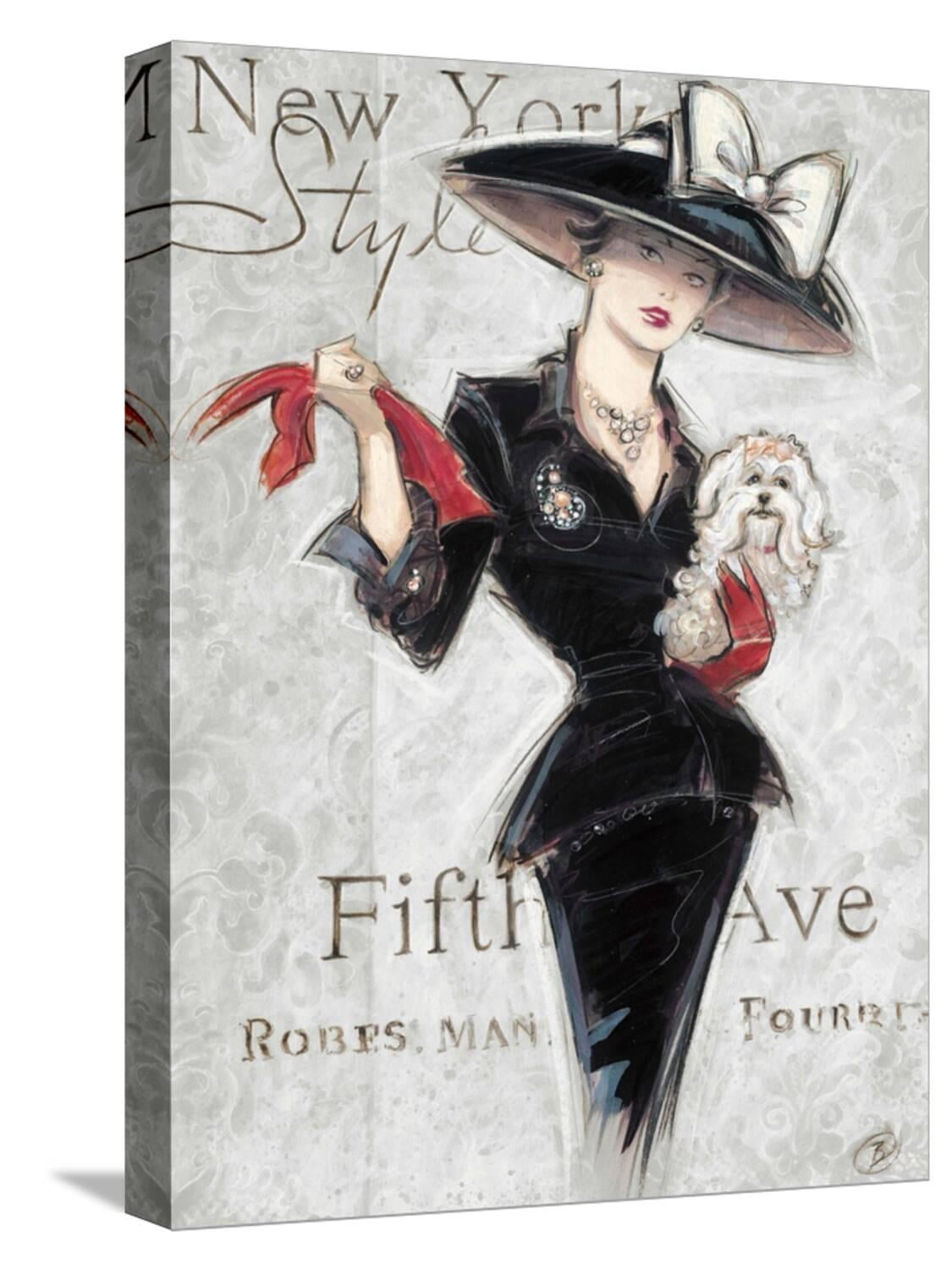 Art.com New York Style Lady Stretched Canvas Print Wall Art by Chad ...