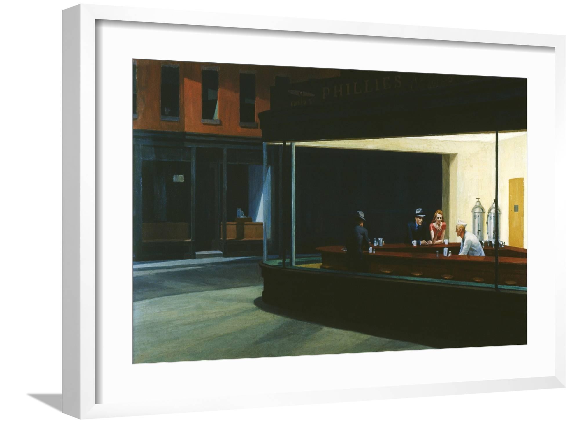 Art.com Nighthawks Giclee Print by Edward Hopper, White Frame Wall Art ...