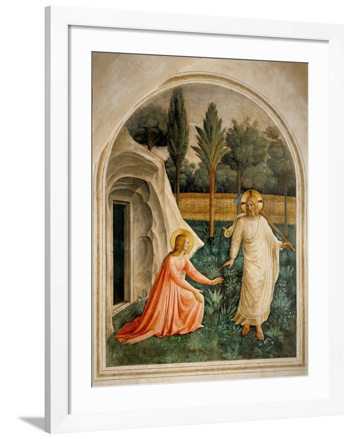 Art.com Noli me tangere (touch me not) Art Print by Beato Angelico, White Frame Wall Art, 32" x ...