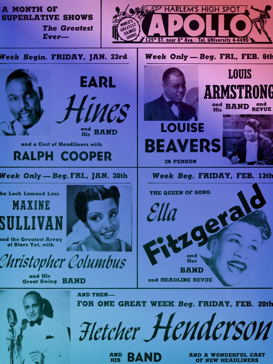 Art.com Old Apollo Theater Performance Calendar in Cool Colors Art ...