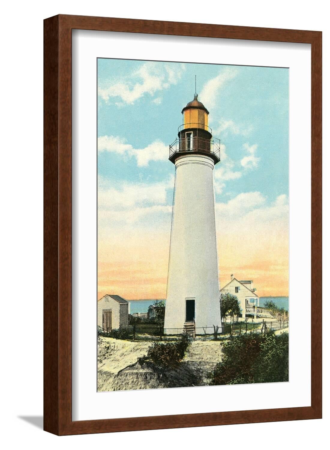 Art.com Old Port Isabel Lighthouse Art Print, Brown Frame Wall Art, 17 ...