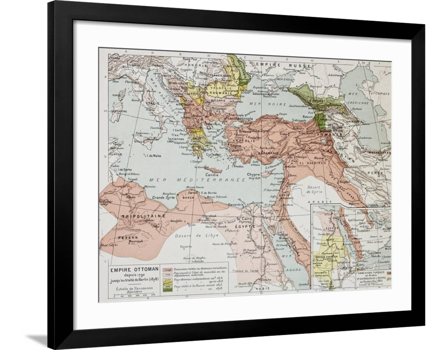 Art.com Ottoman Empire Historical Development Old Map (Between 1792 And ...